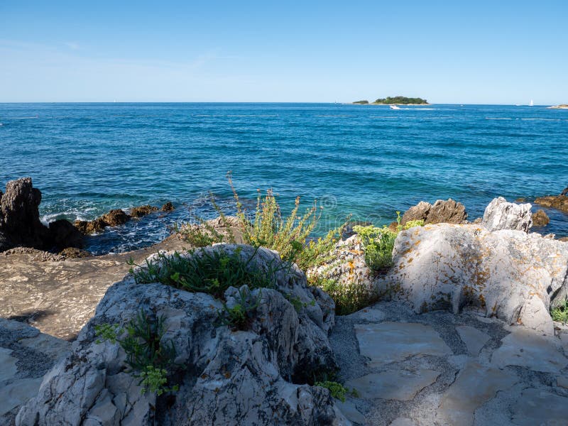 Sea and Rocks in the Summer in Croatia on the Adria Sea Stock Photo ...
