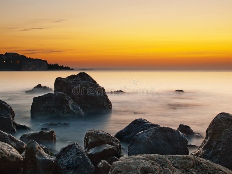 Sunrise over ocean horizon stock photo. Image of seaside - 17287570