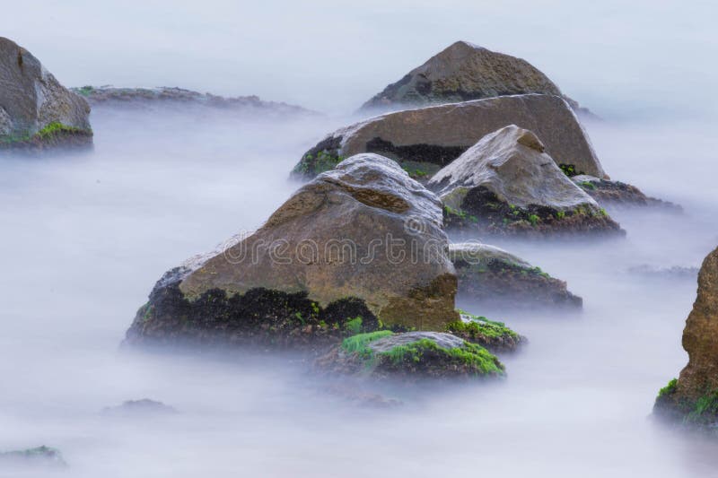 Sea with rocks stock image. Image of nature, rocks, night - 56893889