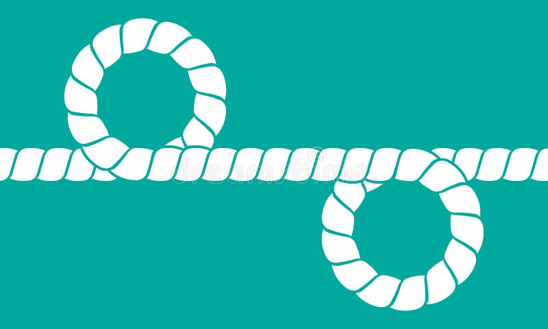 Sea Rope, Cord, Twine with Loops. Vector Stock Illustration ...