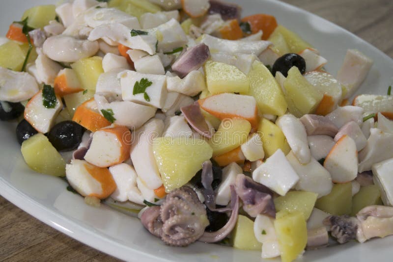 Sea salad stock image. Image of wellness, salad, langoustine - 48393465