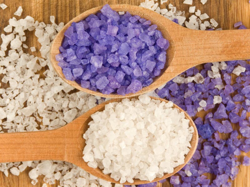 Sea salt stock image. Image of purple, medicine, spoon - 12310377