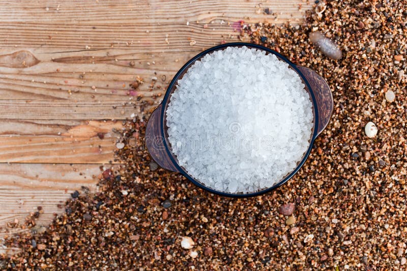 Sea salt in a cup stock image. Image of disease, chemistry - 80497413