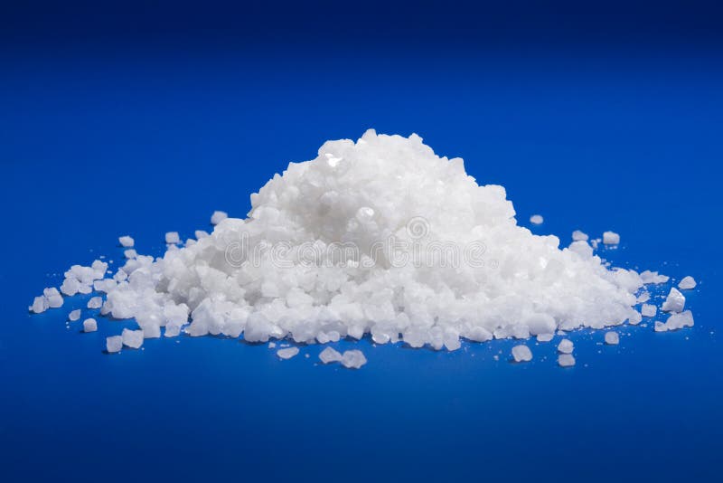 Sea salt cristal on blue stock image. Image of natural - 18099873