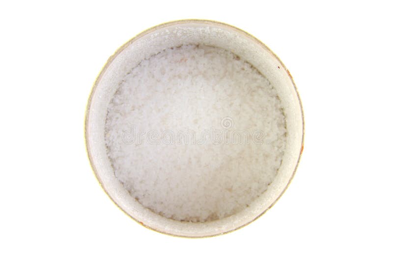 Sea Salt In A Cup On White Background Stock Image - Image of excessive ...