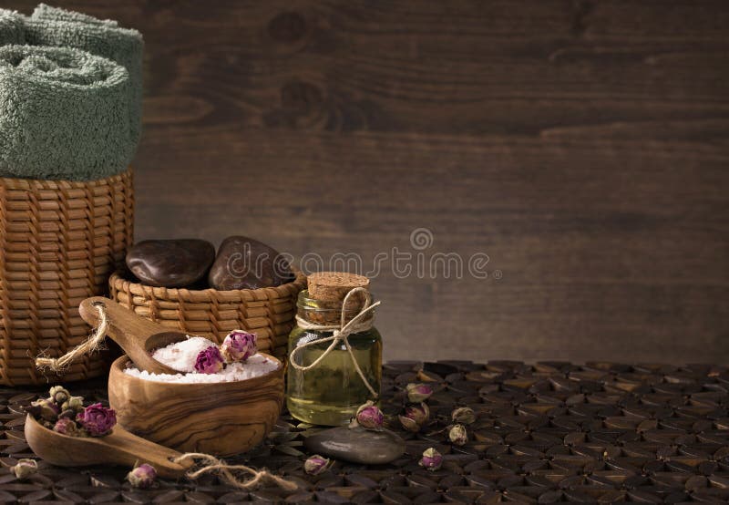 Sea Salt with Dry Rose Petals Stock Image - Image of decoration, petal ...
