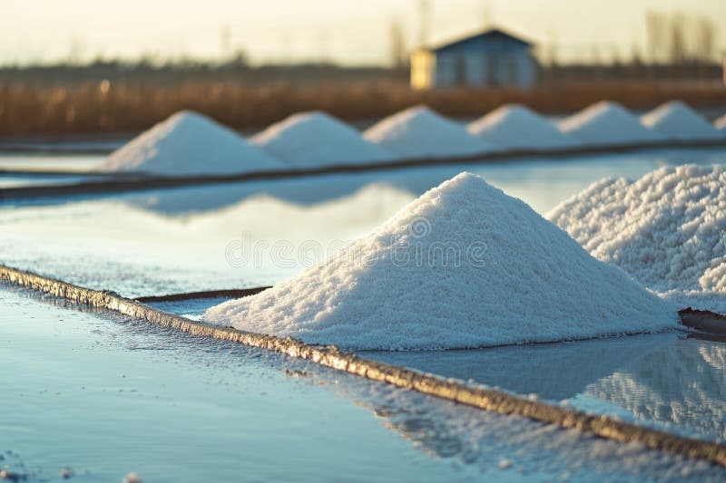 Sea Salt Farm, Pile of Brine Salt Ai Photo Stock Illustration ...
