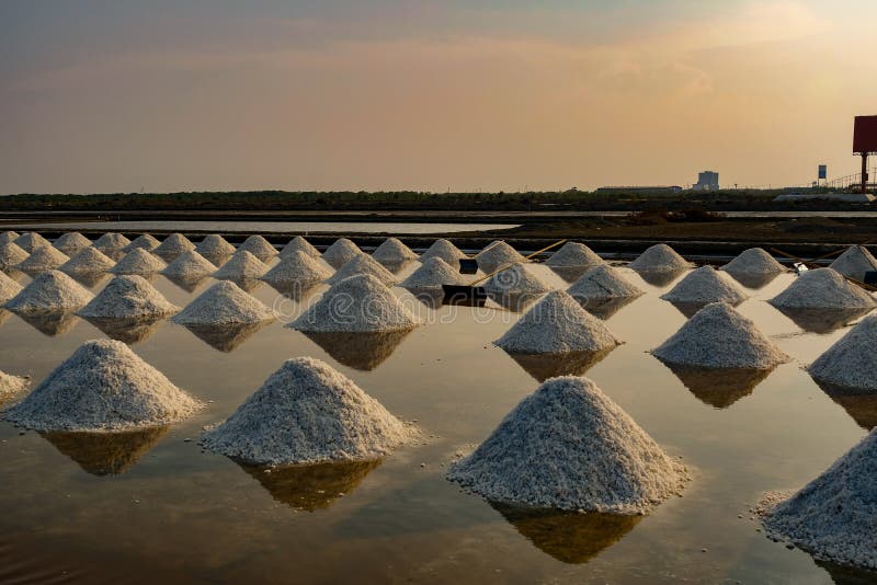 Sea salt field in Thailand stock photo. Image of evaporation - 142603856