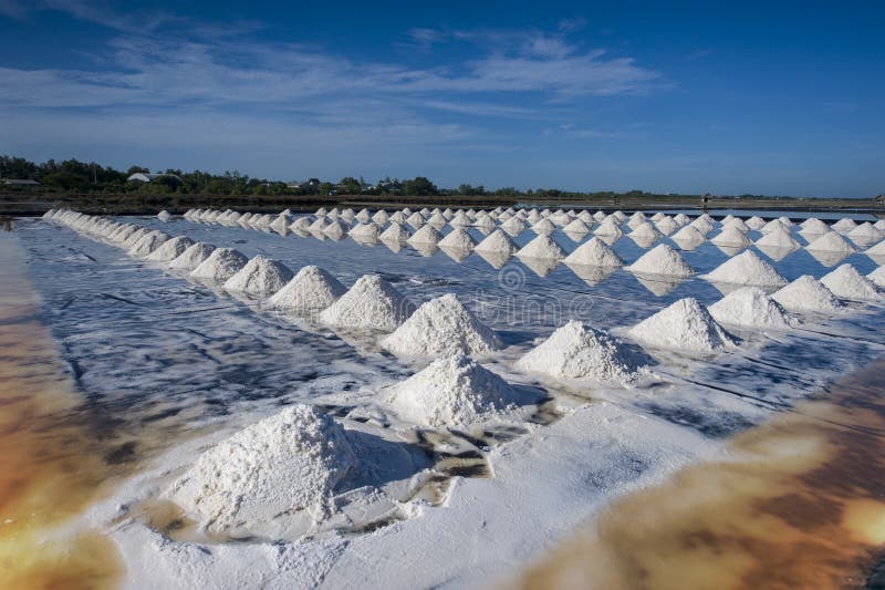 Sea salt field stock photo. Image of sunny, pool, salty - 90647272