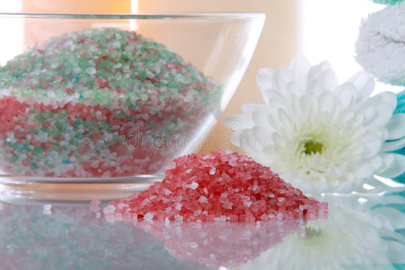 Sea salt and flower stock image. Image of bowl, wellbeing - 13479307