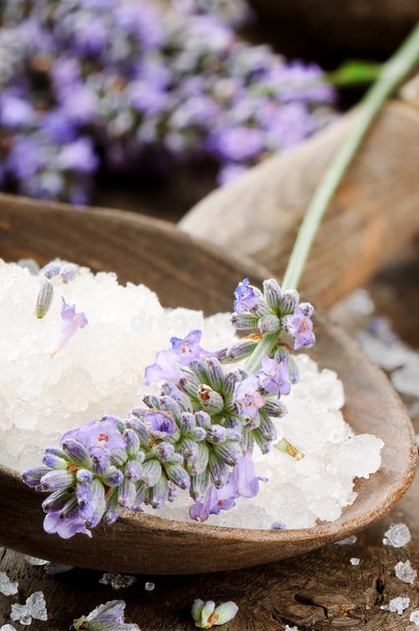 Lavender Spa Salt stock image. Image of closeup, herbal - 18530655