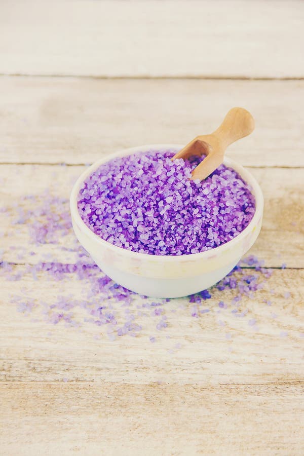 Sea Salt with Lavender Extract. Stock Photo - Image of homeopathy ...
