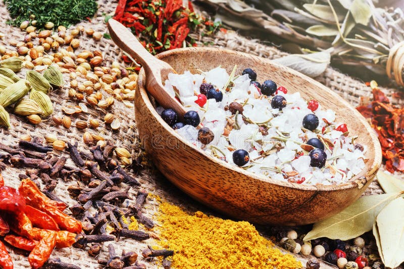 Sea Salt with Mix of Spices Stock Image - Image of ingredient ...