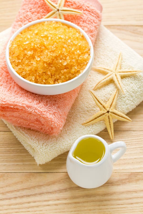 Sea salt and oil stock photo. Image of bath, alternative - 28873088