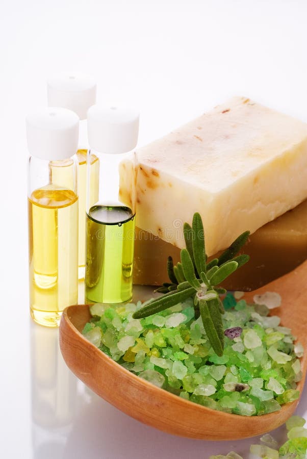 Sea salt and organic oil stock photo. Image of organic - 11237182