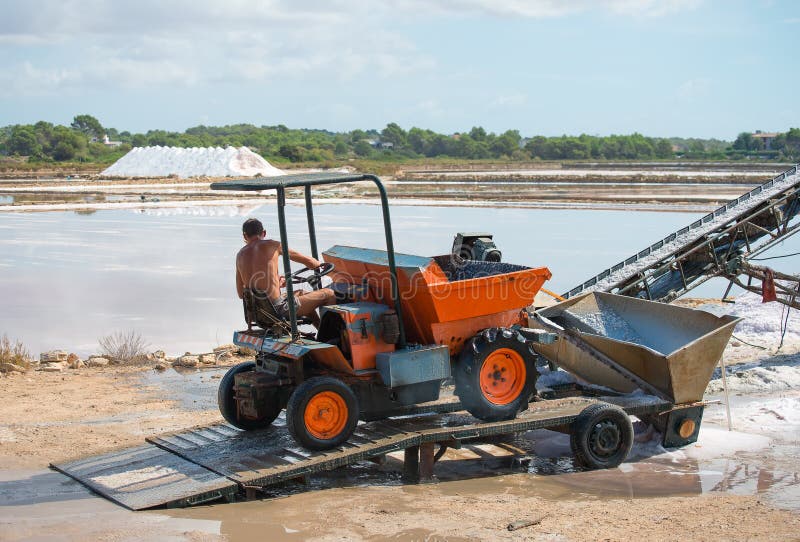 Sea salt production. editorial stock image. Image of manufacturing ...