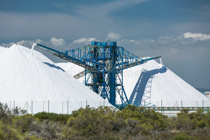 Sea Salt Production and Storage Stock Photo - Image of salt ...
