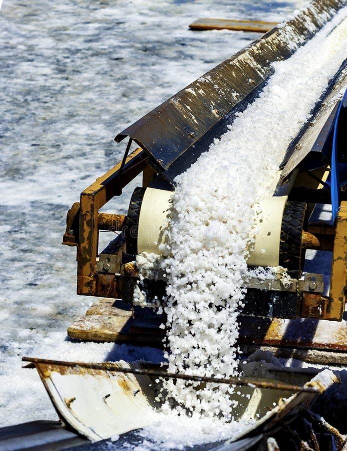 Evaporation Ponds For Sea Salt Production Stock Image - Image of ...