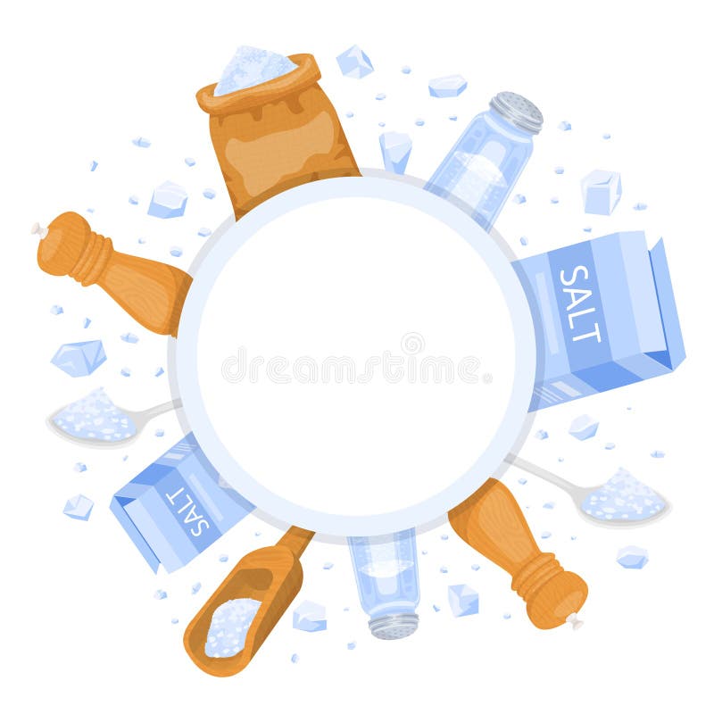 Sea Salt Round Composition stock vector. Illustration of natural ...