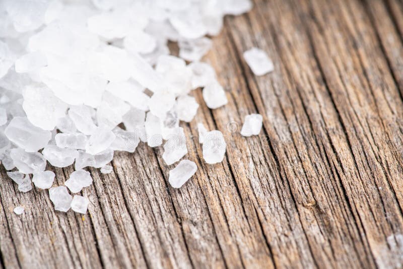 Sea Salt on the Rustic Background Stock Photo - Image of salt, crystals ...