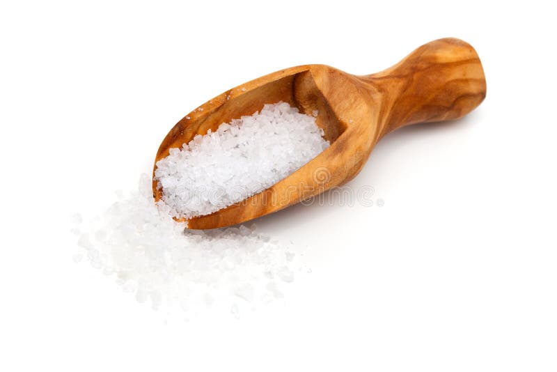 Sea salt in a scoop stock photo. Image of spice, isolated - 32788932
