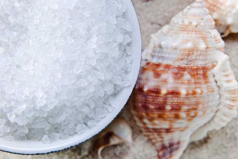Sea salt stock image. Image of care, marine, bath, seashell - 34496191