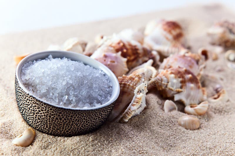 Sea salt stock image. Image of seashell, coastline, bath - 48770591