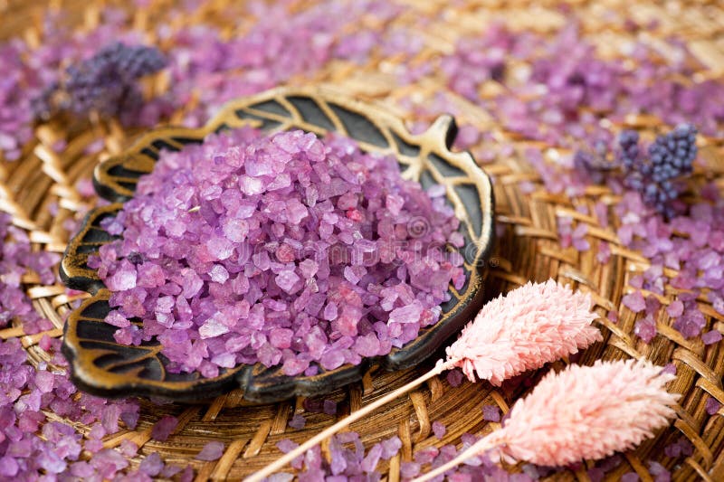 Sea Salt for Spa Treatments Stock Image - Image of violet, natural ...