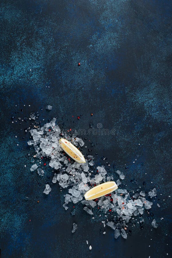 Sea Salt Sprinkled on a Blue Textured Background Stock Photo - Image of ...