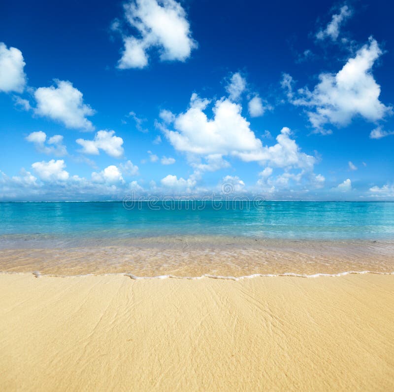 Sea and sand stock image. Image of blue, cloud, resort - 21714683