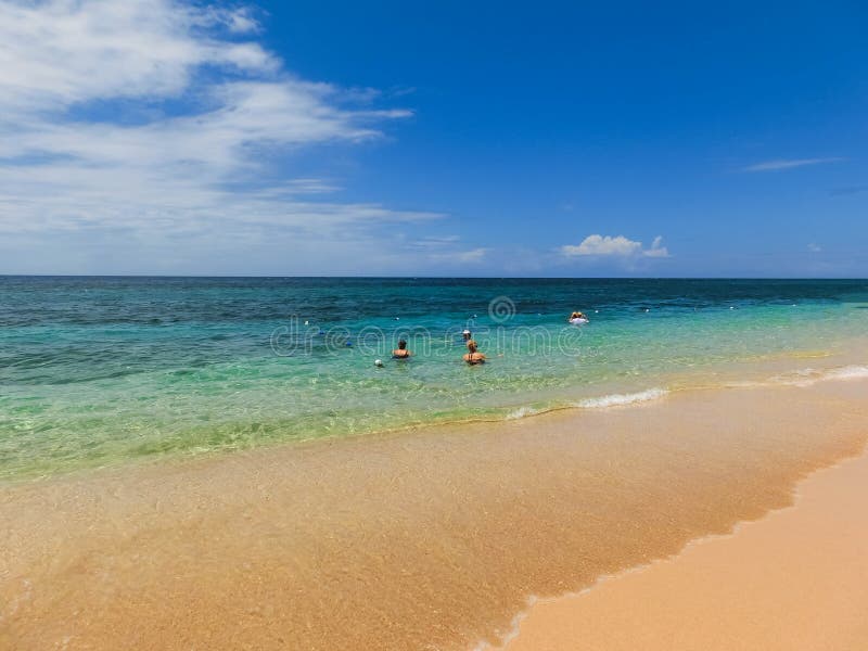 The Sea and Sand at Bamboo Beach in Jamaica Stock Photo - Image of ...