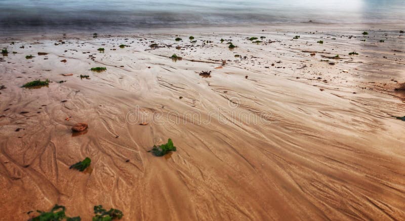 The sea with sand stock photo. Image of city, sand, rock - 195219098