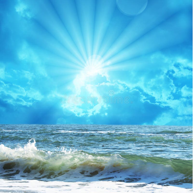 Sea scene stock image. Image of sunny, shore, surf, water - 54190499