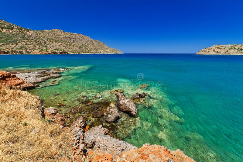 Sea Scenery in Plaka Town on Crete Stock Photo - Image of island ...
