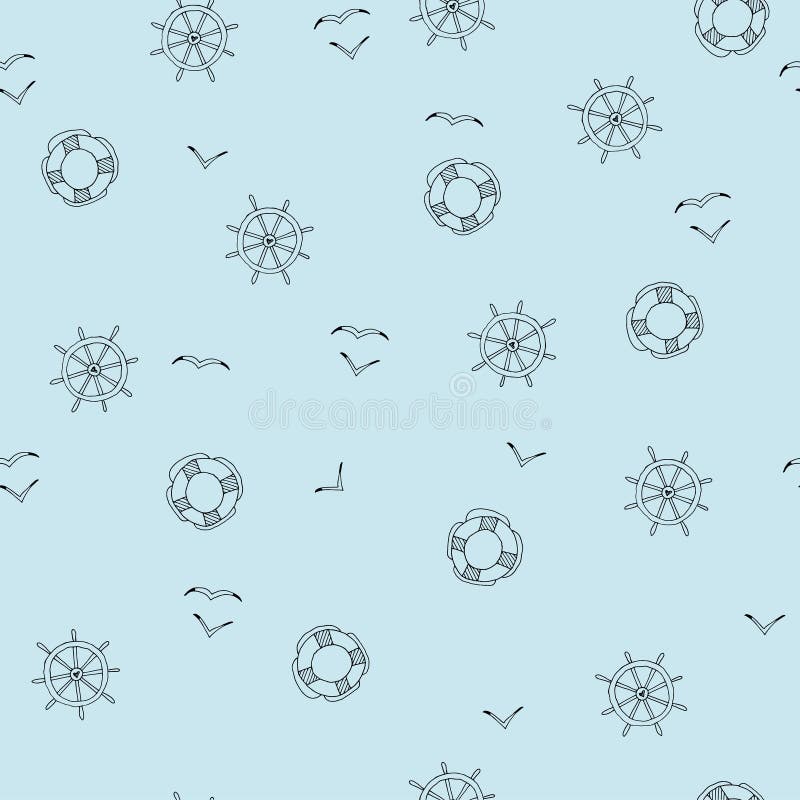 Sea seamless pattern stock vector. Illustration of style - 72506263