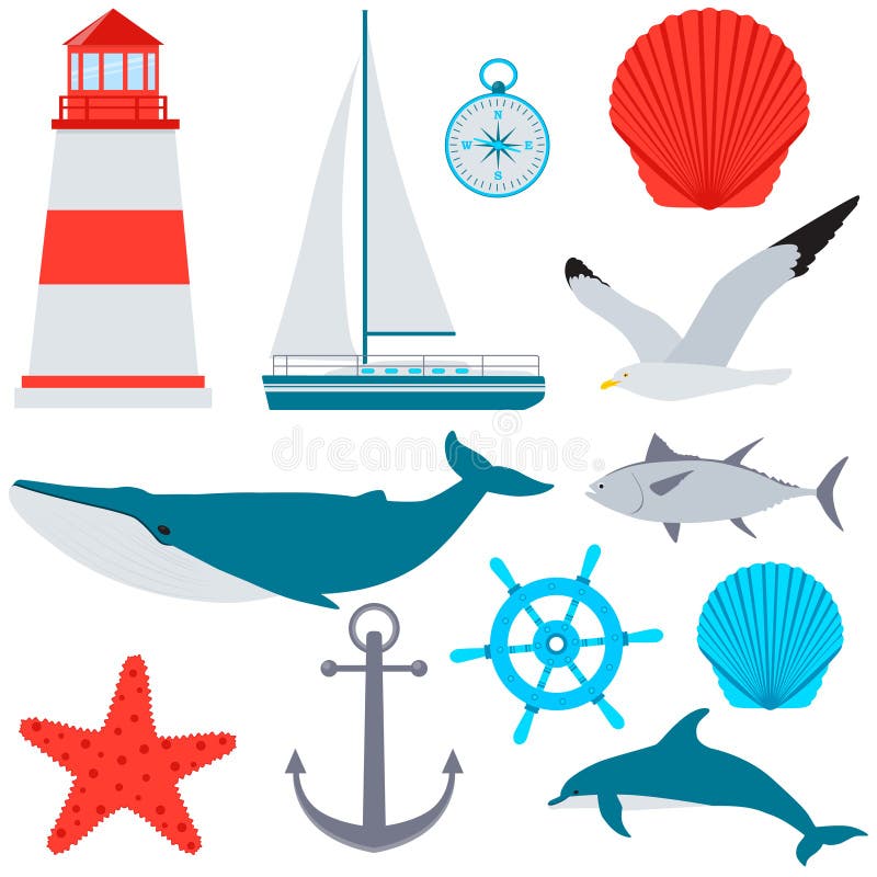 Sea set stock vector. Illustration of design, recreation - 70901697