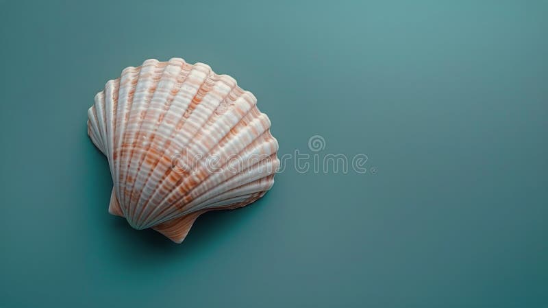 Sea Shell on Blue Background Stock Photo - Image of shiny, object ...
