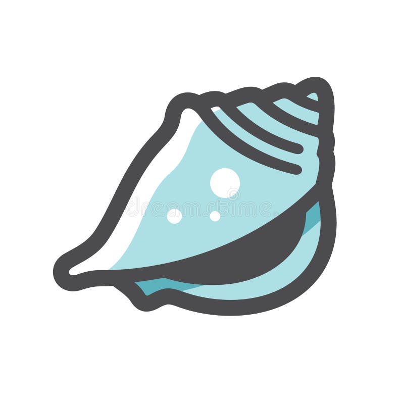 Sea Shell Blue Vector Icon Cartoon Illustration. Stock Vector ...