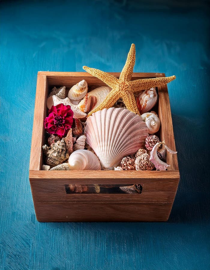 Sea Shell Display Box Filled with Shells, Starfish and Scented ...
