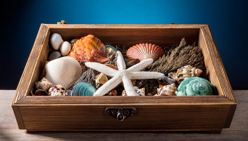 Sea Shell Display Box Filled with Shells, Starfish and Scented ...