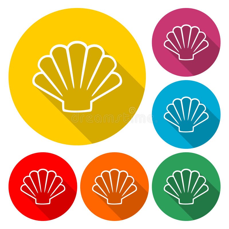 Sea Shell Flat Icon - Vector Illustration Stock Vector - Illustration ...