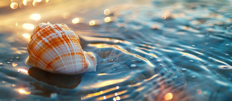 Sea Shell Floating on Water Stock Photo - Image of scenery, coast ...