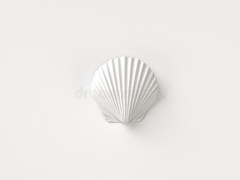 Sea Shell on Gray Minimal Style Background. Travel Concept. 3D Model ...