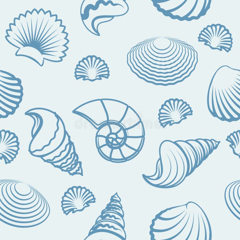 Vintage Sea Shell Silhouettes Set Stock Vector - Illustration of oyster ...