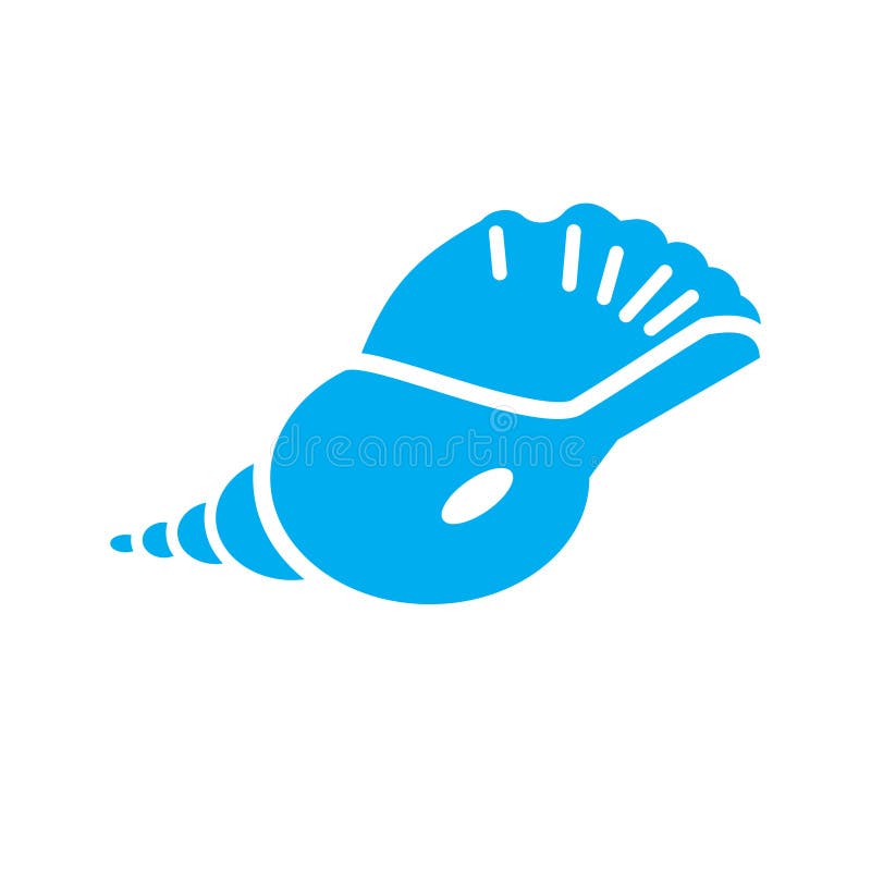 Sea Shell Icon Blue on White Background for Graphic and Web Design ...