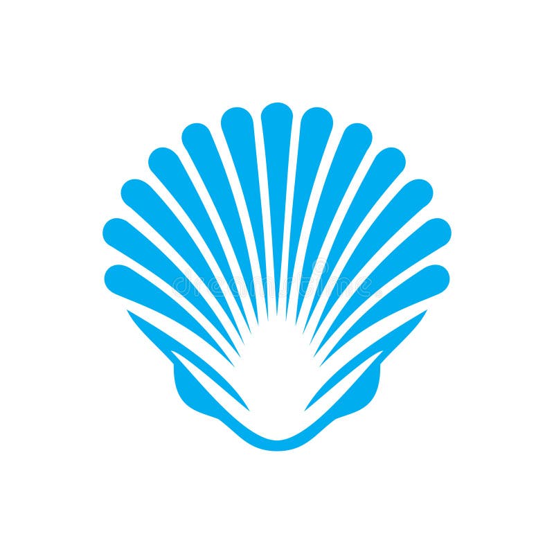 Sea Shell Icon Blue on White Background for Graphic and Web Design ...