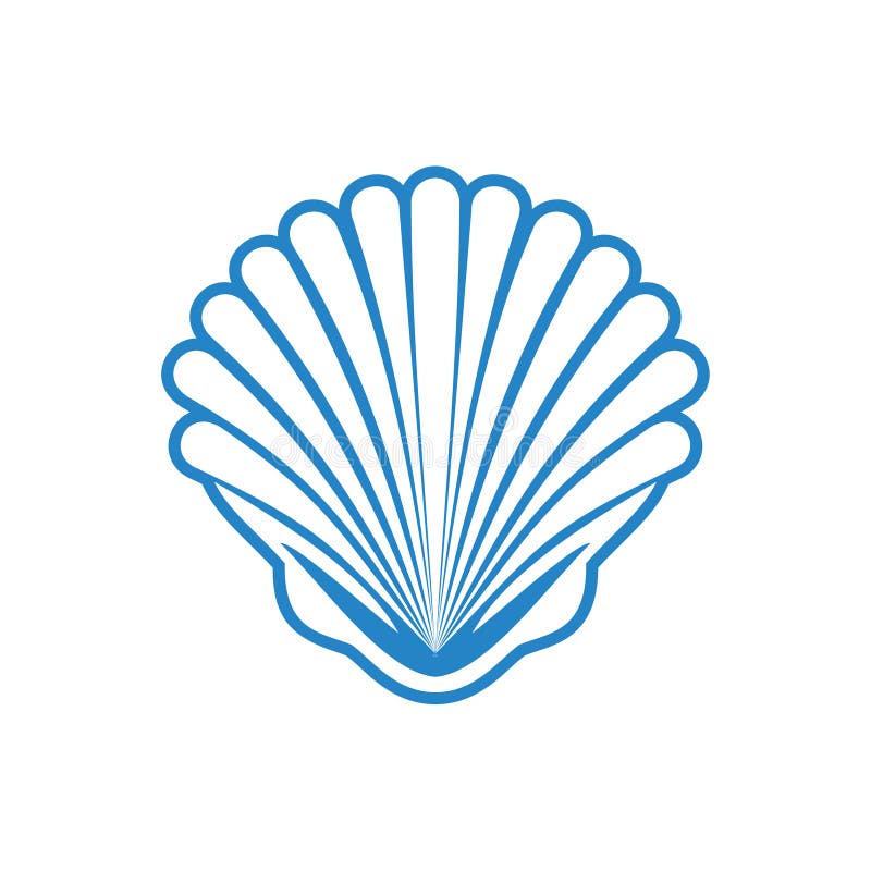 Sea Shell Icon Blue on White Background for Graphic and Web Design ...