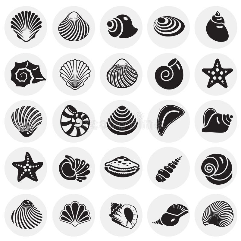Abstract shell symbol set stock vector. Illustration of beach - 33103838