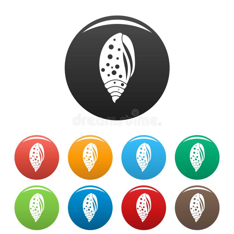 Sea Shell Icons Set Color Vector Stock Vector - Illustration of vector ...