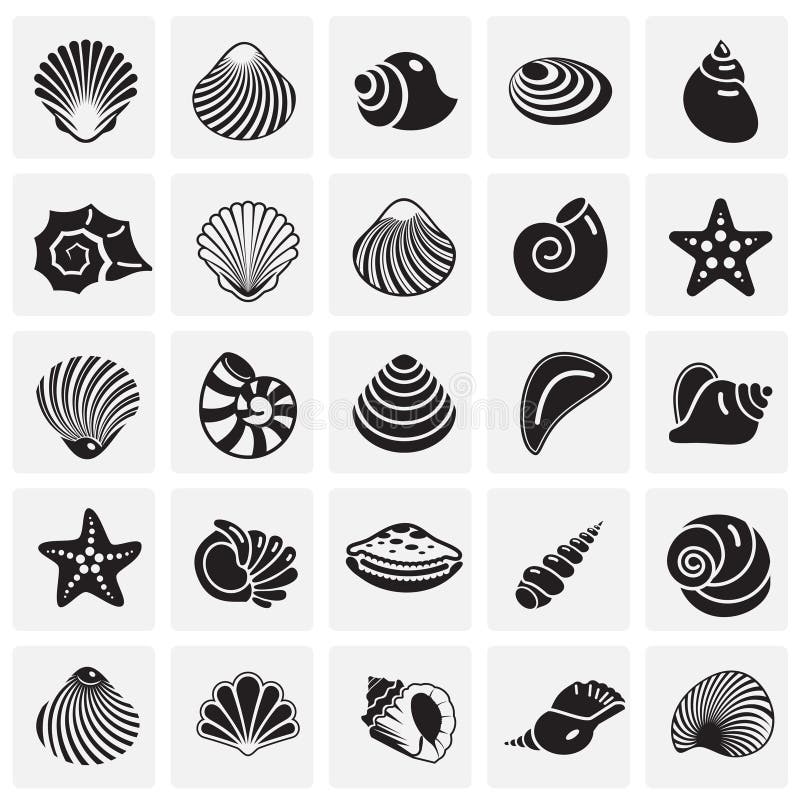 Abstract shell symbol set stock vector. Illustration of beauty - 33103838